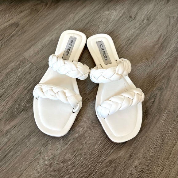 Steve Madden | Shoes | Steve Madden Braided White Sandals | Poshmark